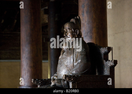 China, Beijing, Chang Ling, Statue of the Yongle Emperor, bronze Stock ...