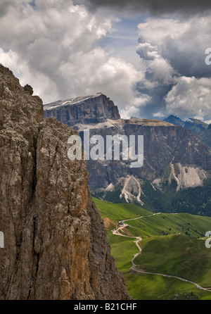Sassolungo and Sella Massif as seen from Punta Rocca, the summit of the ...