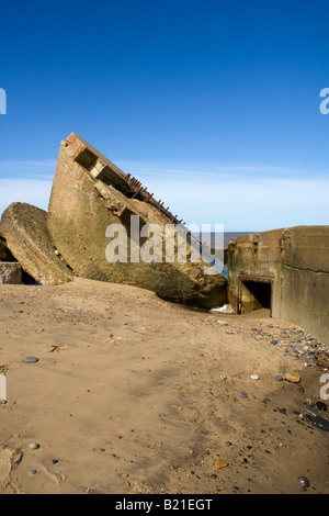 The Remains of a gun emplacement at the Godwin battery on the beach at ...