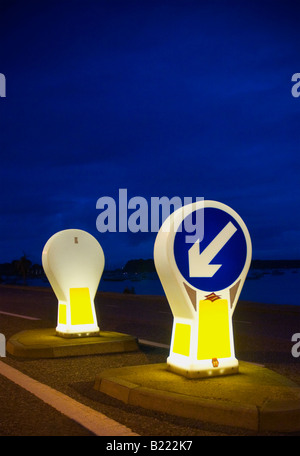 Compulsory keep left traffic sign board in Indian road Stock Photo - Alamy