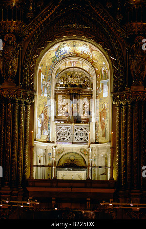 Interior of Basilica Montserrat Monastry Montserrat Mountains Barcelona ...