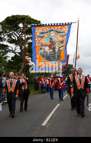 orangemen parading down a country road during 12th July Orangefest ...