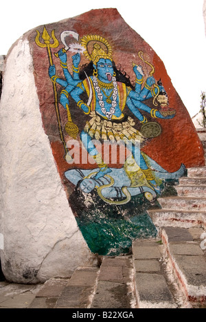 A painting of Kali, the Hindu goddess of destruction and transformation ...