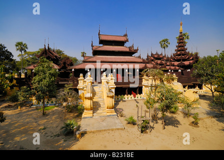asia, facade, monastery, myanmar, convent, burma, blue, house, building ...