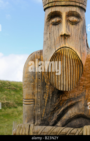 Oak carving of a Lewis or Uig Chessman by Stephen Hayward at Ardroil ...