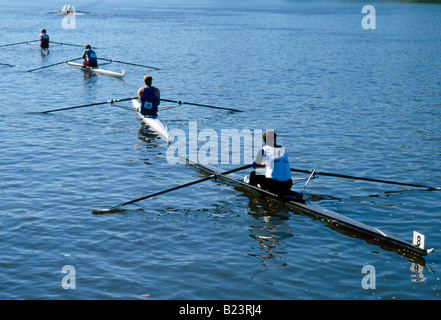 Sculling on the Schuylkill River, Philadelphia, Pennsylvania, USA Stock ...