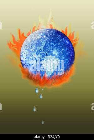 Global boiling global warming climate change abstract photo hot water ...