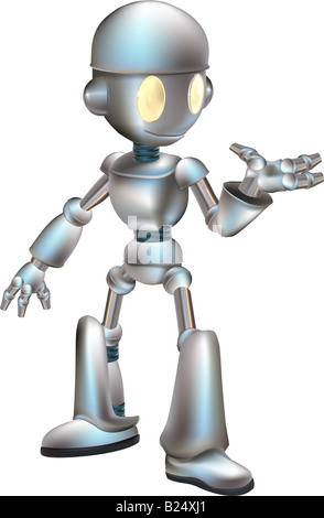 Cute Robot. Illustration of a cartoon cute shiny robot Stock Photo - Alamy