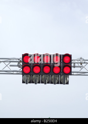 Red Start Lights Racing Circuit Stock Photo - Alamy