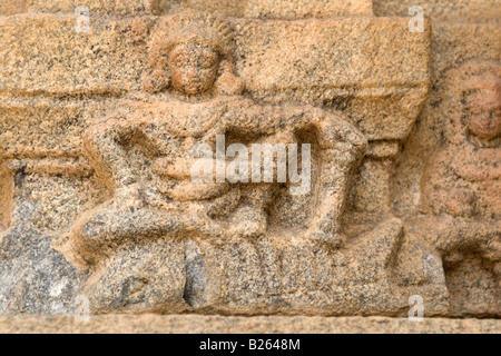 A Hoysala period, bas relief stone carving at Talakkad in Karnataka. It ...