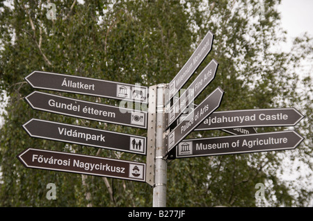Budapest Hungary Hungarian road signs parking zone meters one way Stock ...