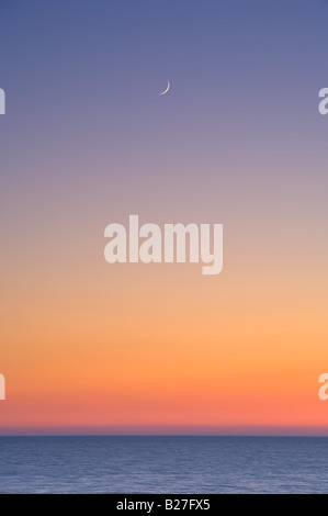 Moon over Lake Michigan Stock Photo - Alamy