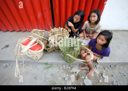 A mangyan family at the Central Market in Mansalay, Oriental Mindoro ...
