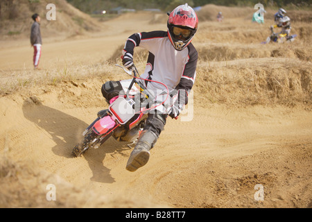 Motocross Rider Turning Stock Photo - Alamy