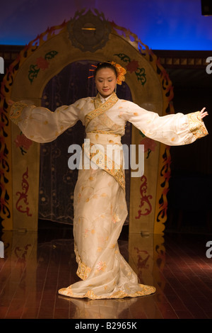 dancers performing on stage, cruise ship show, Queen Mary 2 Stock Photo ...