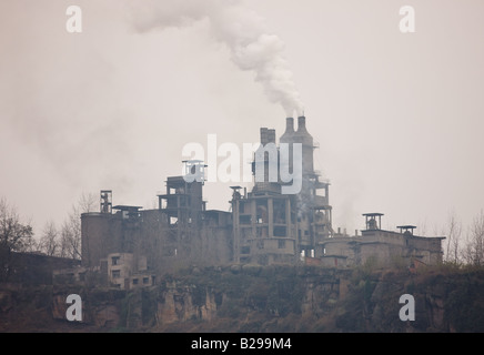 Pollution from cement factories along the Yangtze River China Stock ...