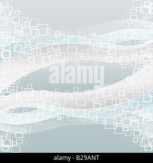 Abstract illustration of multiple square shapes against red background ...