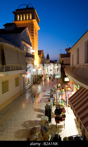 Greece kefalonia Argostoli capital twilight leading to town main square ...