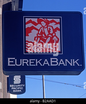 Eureka Bank and Security Pacific Bank branch signs in San Francisco ...