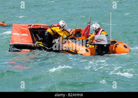 RNLI D class inshore boat during a rescue demonstration Stock Photo - Alamy