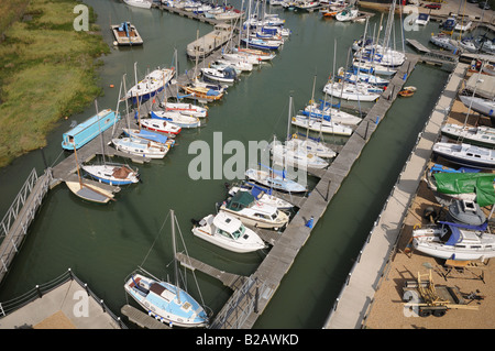 aerial view of boats in Swale Mariner conyer creek kent england Stock ...
