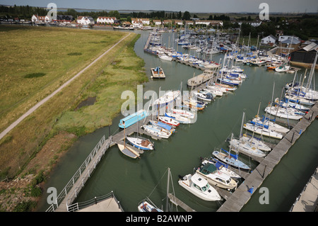 aerial view of boats in Swale Mariner conyer creek kent england Stock ...