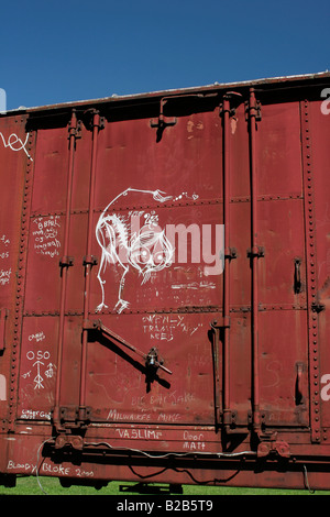Boxcar in Hobo Jungle Britt Iowa Stock Photo - Alamy