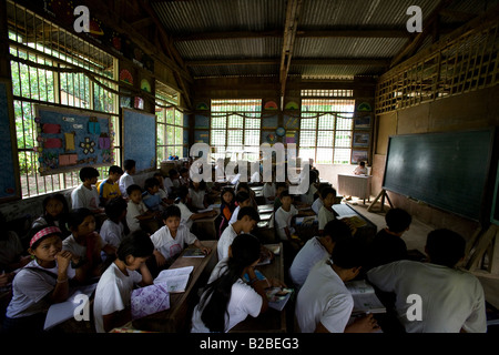 Mangyan children in their classroom in Panaytayan community near ...