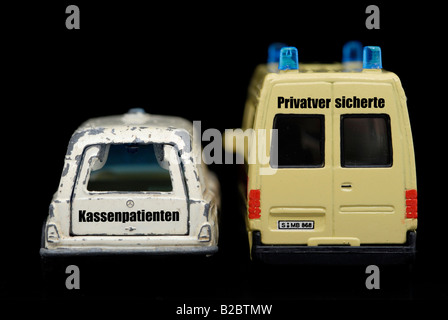 Two-tear health insurance, national health and private patients Stock ...