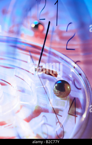 Clock and Maze Game Stock Photo - Alamy