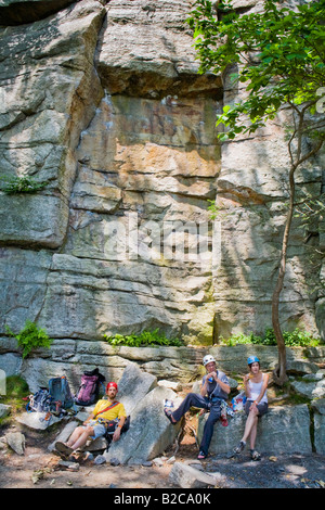 Rock climbing the Shawangunks aka The Gunks New Paltz New York State ...