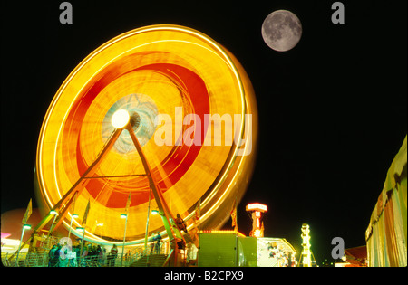 State Fair Ferris Wheels Full Moon Fair Midway Stock Photo - Alamy