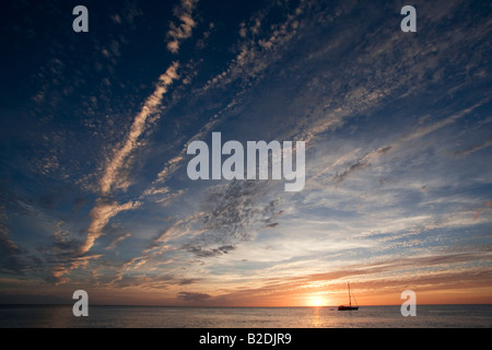 Sunset off of St. Lucia Stock Photo - Alamy