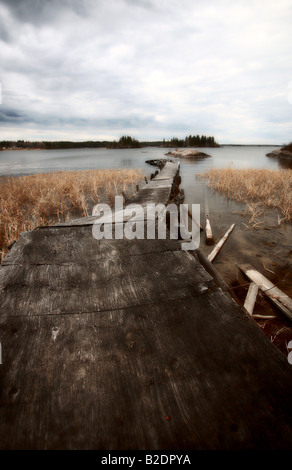 Dilapidated dock on Reed Lake in Northern Manitoba Stock Photo - Alamy