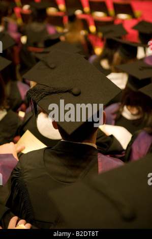 Aberystwyth University graduation day 2008 - a crowd of graduands in ...