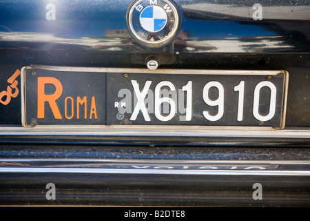 Rome Licence Plate, Italy Stock Photo - Alamy