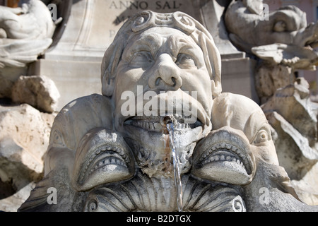 Gargoyles on the obelisk in Piazza della Rotonda Rome Lazio Italy Stock ...
