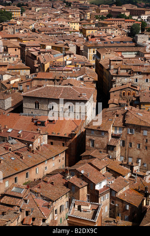 view over siena from the tower of palazzo pubblico torre del mangia ...