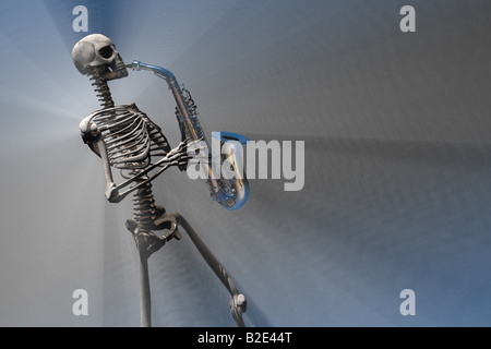 Skeleton playing a saxophone Stock Photo - Alamy