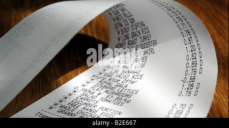 Supermarket receipt (UK Stock Photo - Alamy