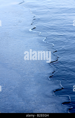 edge of ice forming on a lake Stock Photo - Alamy
