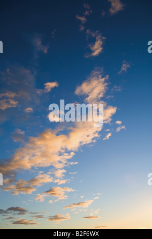 Clouds in the blue sky in sunset time Stock Photo - Alamy