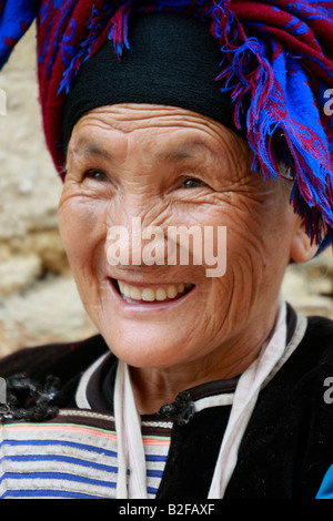 Hani woman at the village of Qingkou, near Yuanyang, Yunnan, China ...