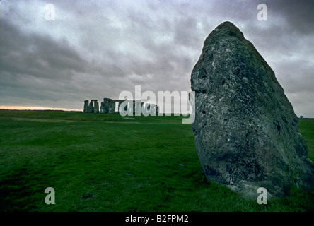 Stonehenge with rain clouds, UNESCO World Heritage Site, Wiltshire ...