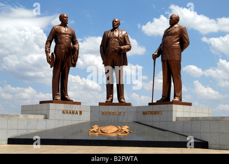 Three chiefs - Sebele I, Bathoen I, Khama III, portrait from Botswana ...