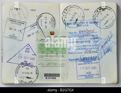 Passport Stamps from Namibia Stock Photo - Alamy