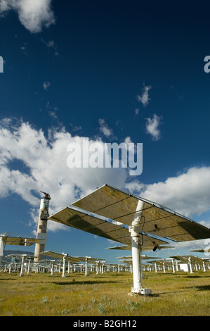 Heliostat array and solar receiver at Plataforma Solar de Almaria ...
