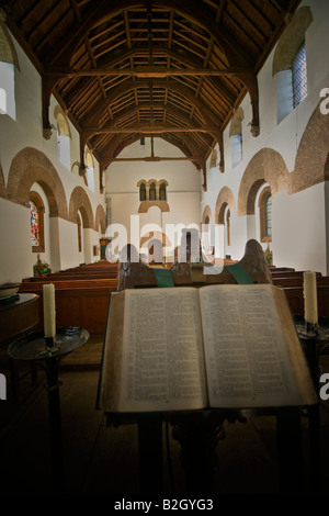 The interior of the Anglo Saxon church of All Saints, Brixworth, Northamptonshire, UK; the ...