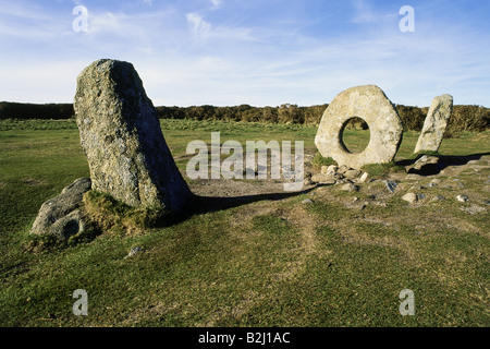 Men-an-Tol, Cornwall, England, Megaliths Stock Photo - Alamy