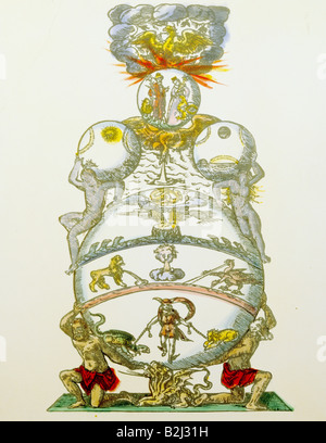 Four elements of alchemy 1 Stock Photo - Alamy